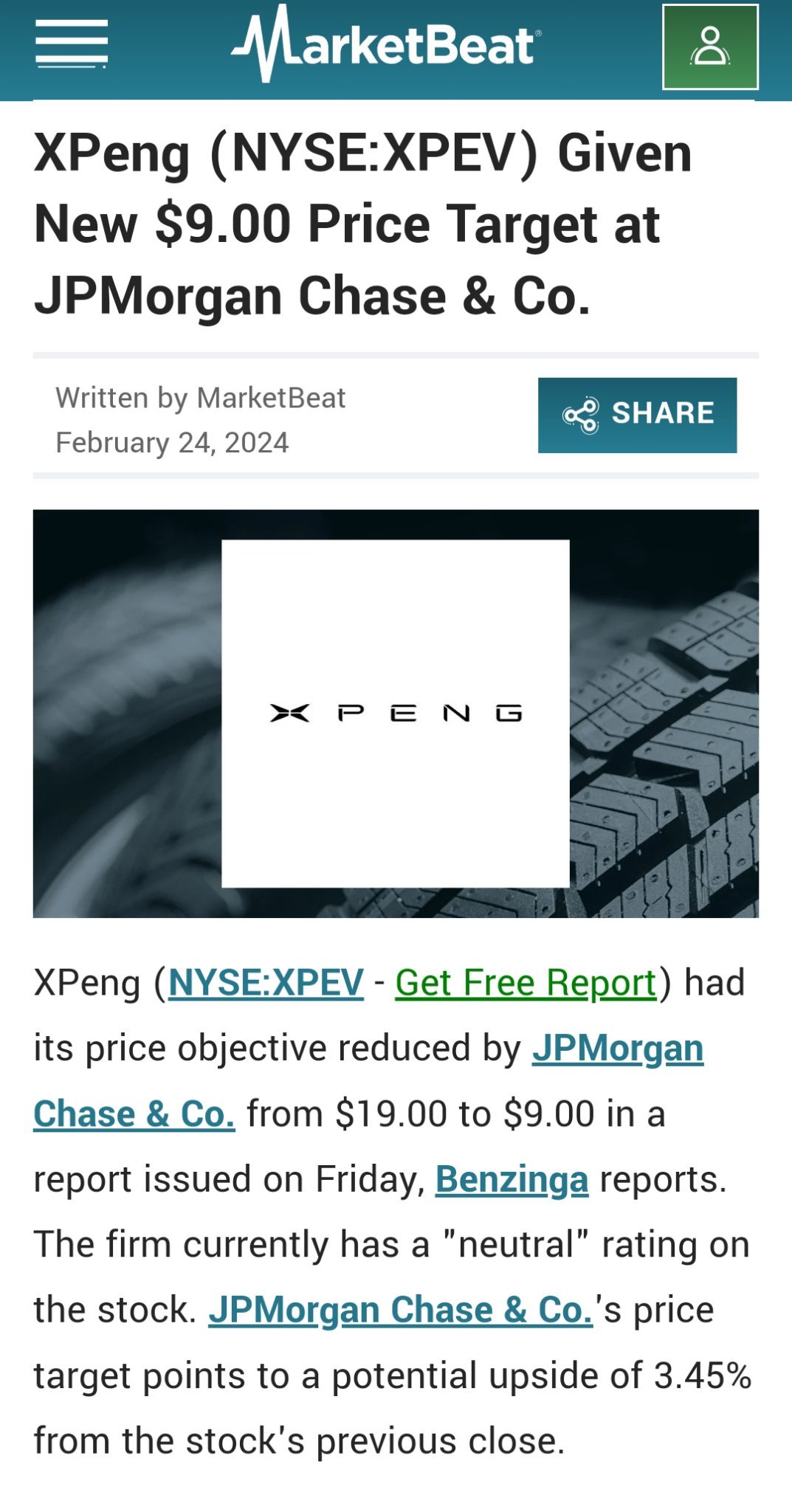 XPeng given neutral rating Target price down from 19 to moomoo Community