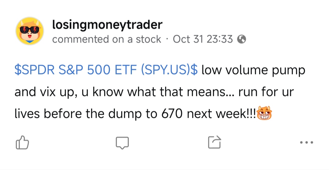 $SPDR S&P 500 ETF (SPY.US)$ UH OH....[Let Me See] - moomoo Community