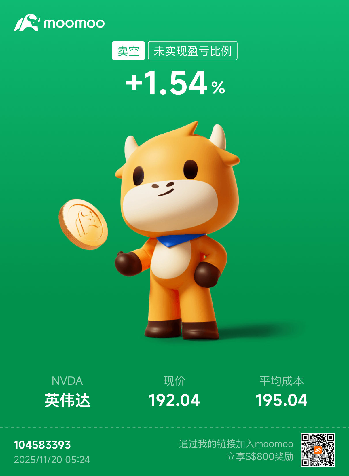 $NVIDIA (NVDA.US)$ let short it earning report not good as e ...