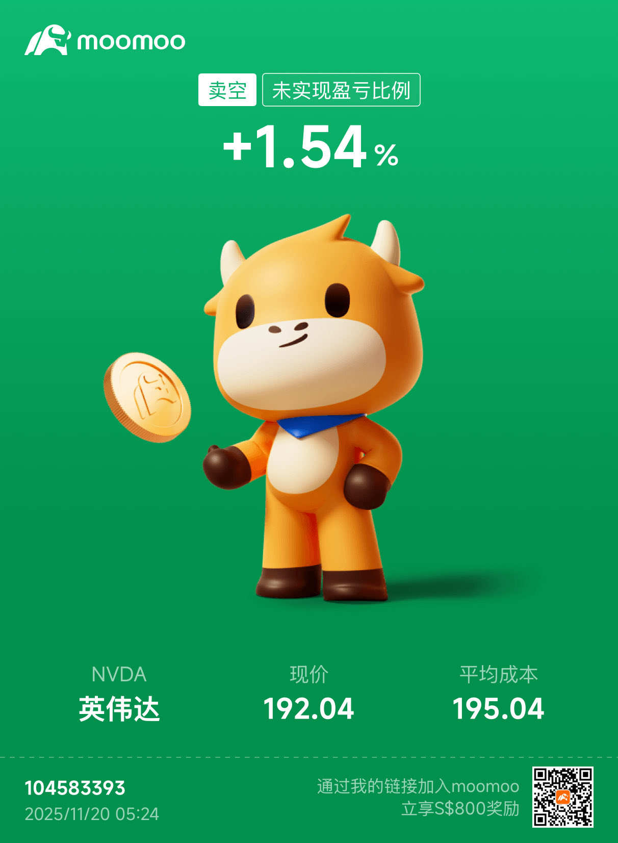 $NVIDIA (NVDA.US)$ let short it earning report not good as e ...