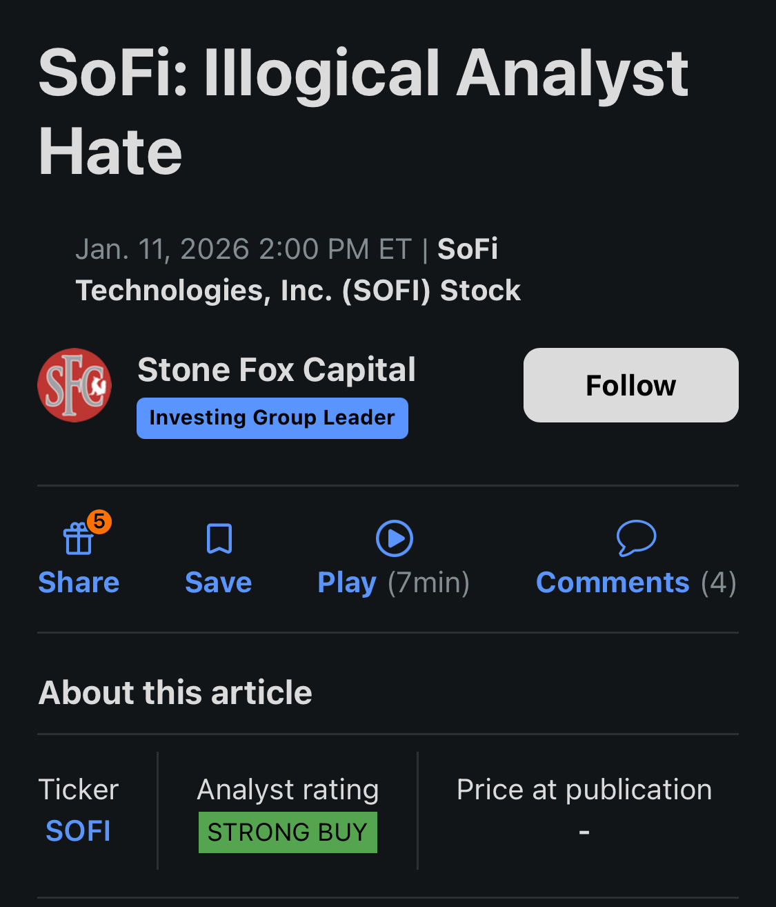 SoFi：非論理的なアナリストの憎悪 - moomooコミュニティ